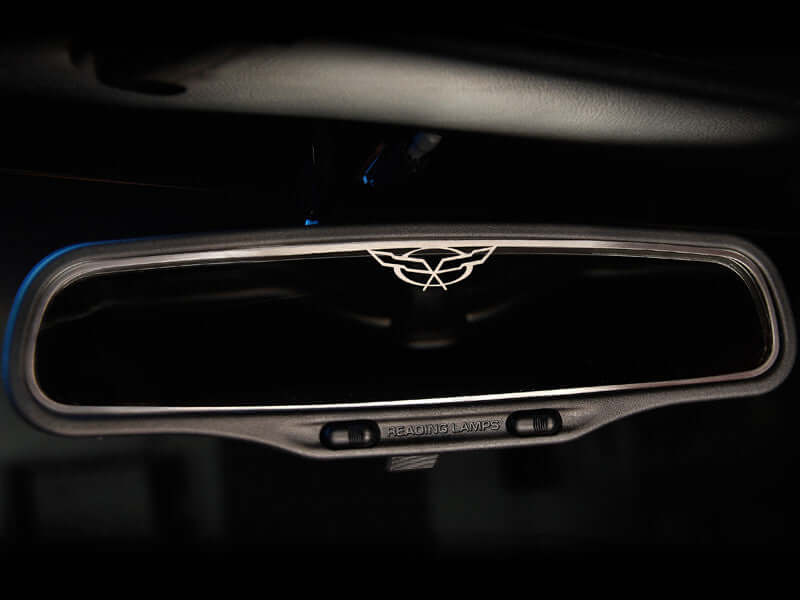 C5 Corvette American Car Craft Rear View Mirror Trim - Cross Flags ...